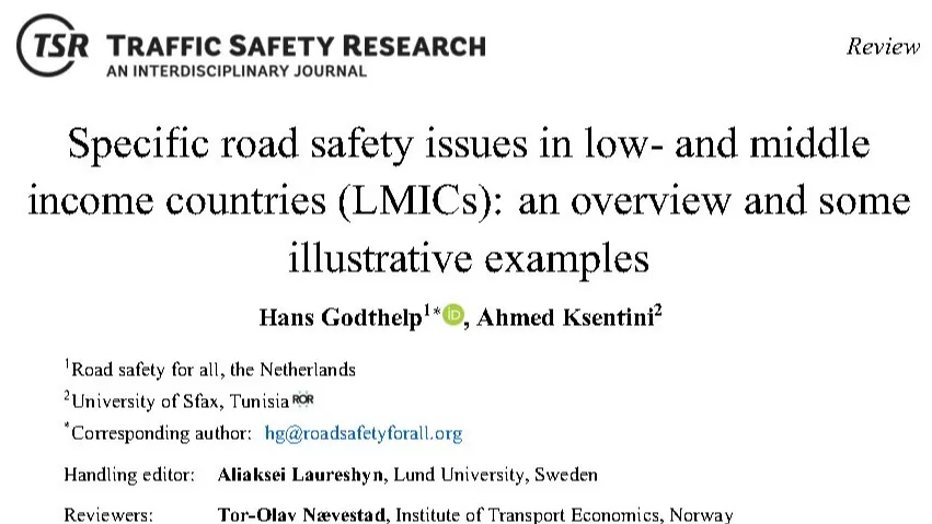 Specific road safety issues in low- and middle income countries (LMICs ...